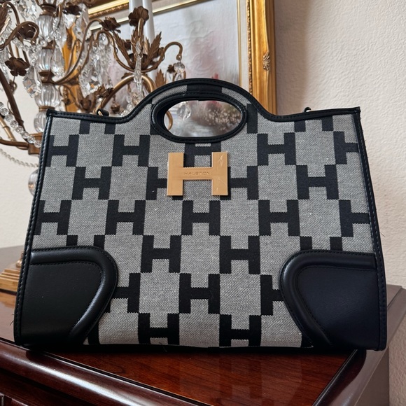 H by Halston | Bags | Halston Monogram Bag Tote Bag With Strap Elegant ...
